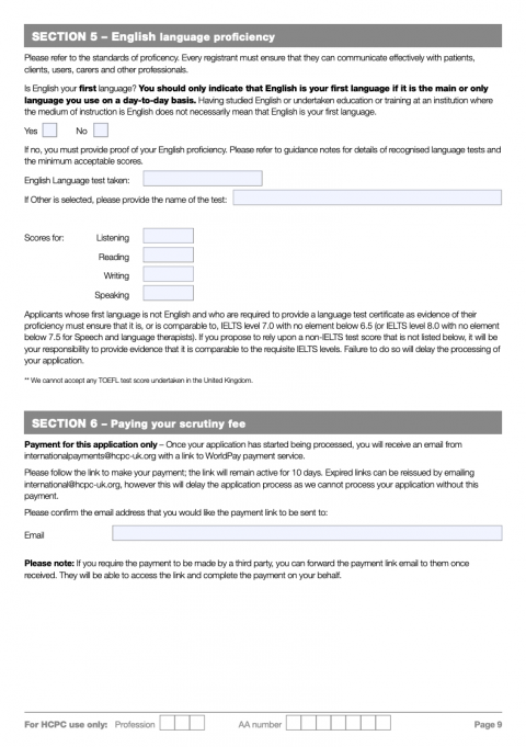 Completing your HCPC application form – FLiP